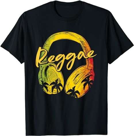 Reggae Music Headphones | Jamaican Music | Reggae T-Shirt - Walmart.com