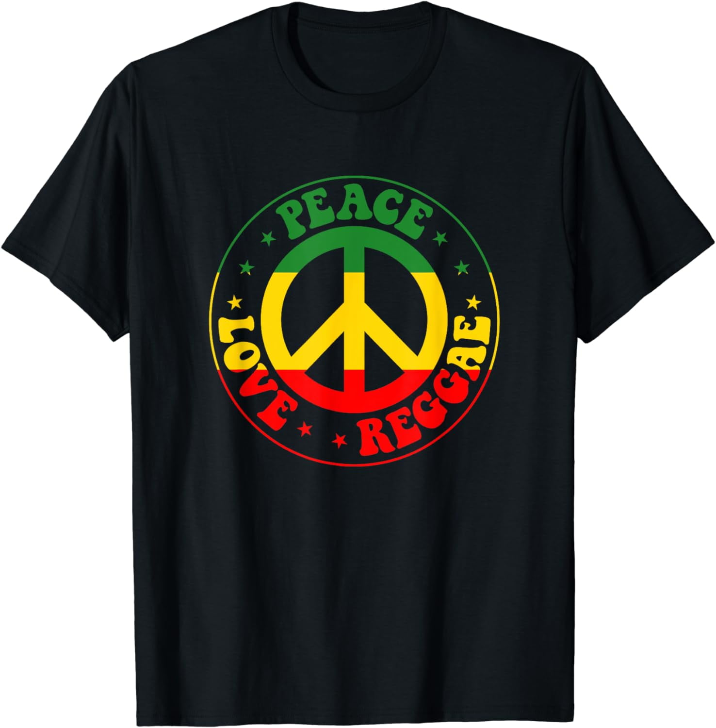 Reggae Music Jamaican Rastafarian Peace Love Reggae T-Shirt - Walmart.com