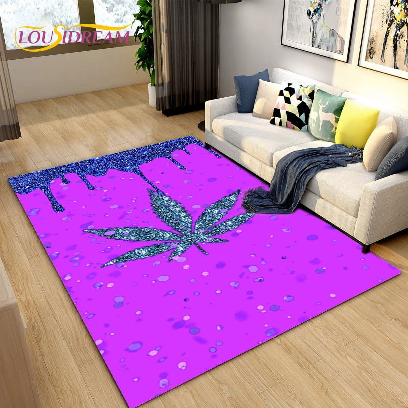 Reggae Music Jamaican Style Maple Leaf Area Rug Carpet Rug for Living ...