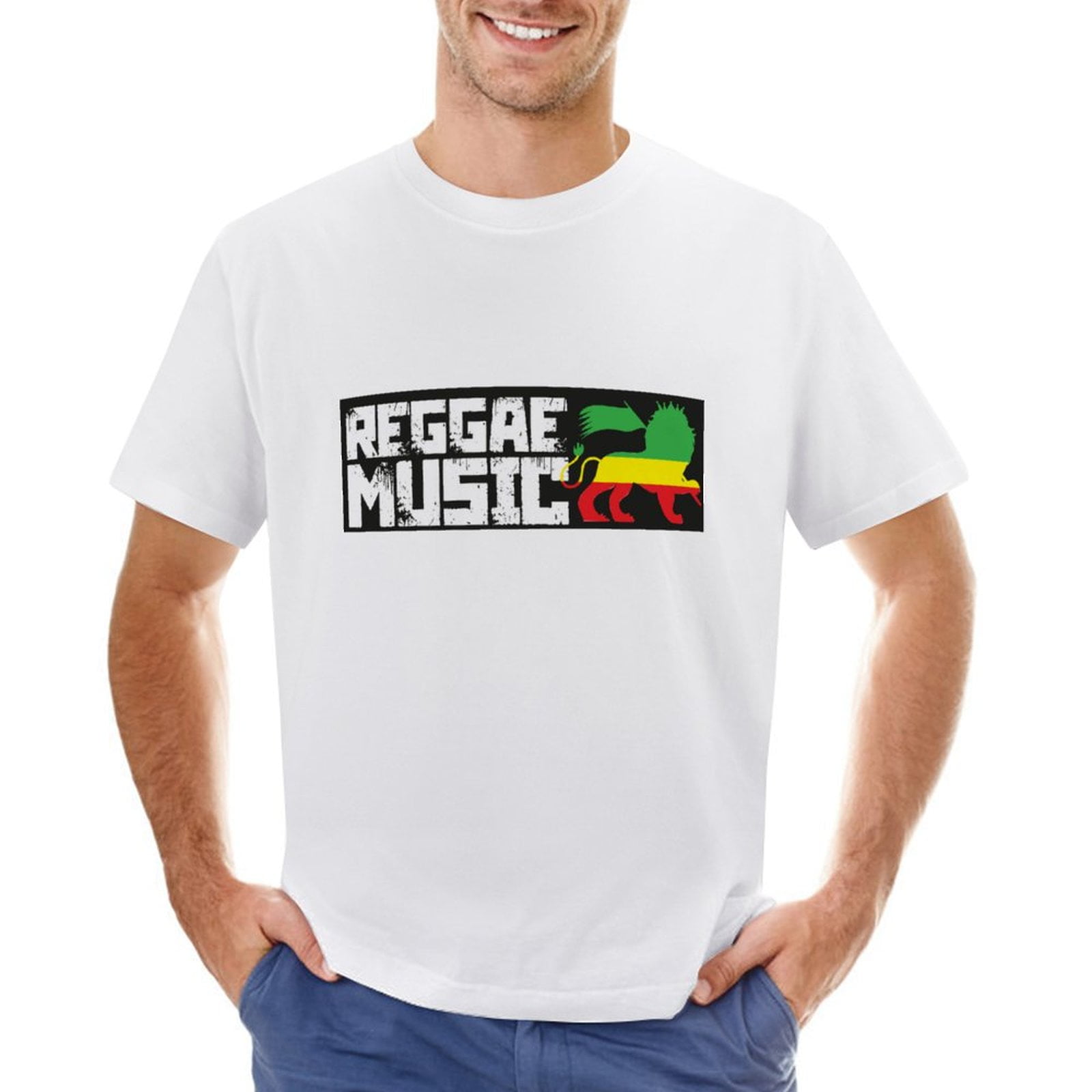 Reggae Music Lion of Judah Rastafari Jamaican Music Rasta Flag Men’s ...