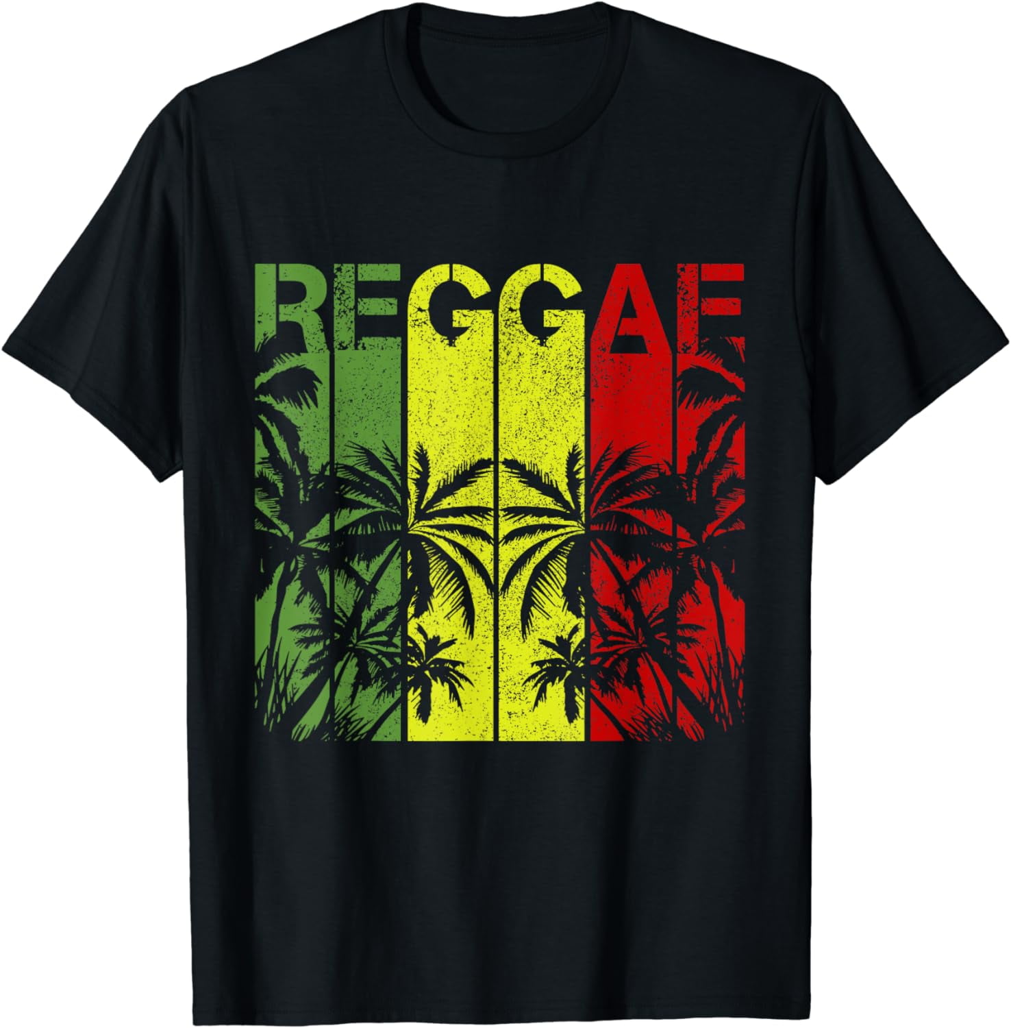 Reggae Music - Rastafari Palm Trees Rasta Jamaica Gift T-Shirt ...