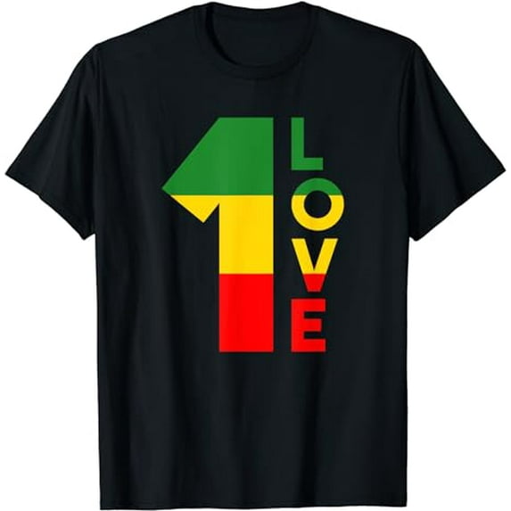 Reggae Music Rastafarian 1 Love Rasta Jamaica T-Shirt - Walmart.com