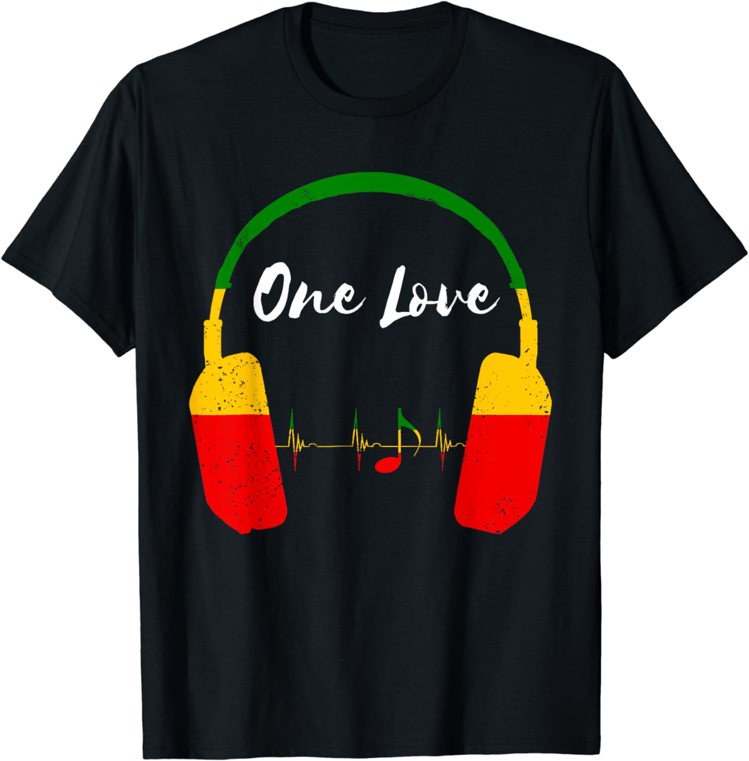 Reggae One Love Rasta Music Heartbeat Rastafarian Jamaica T-Shirt ...