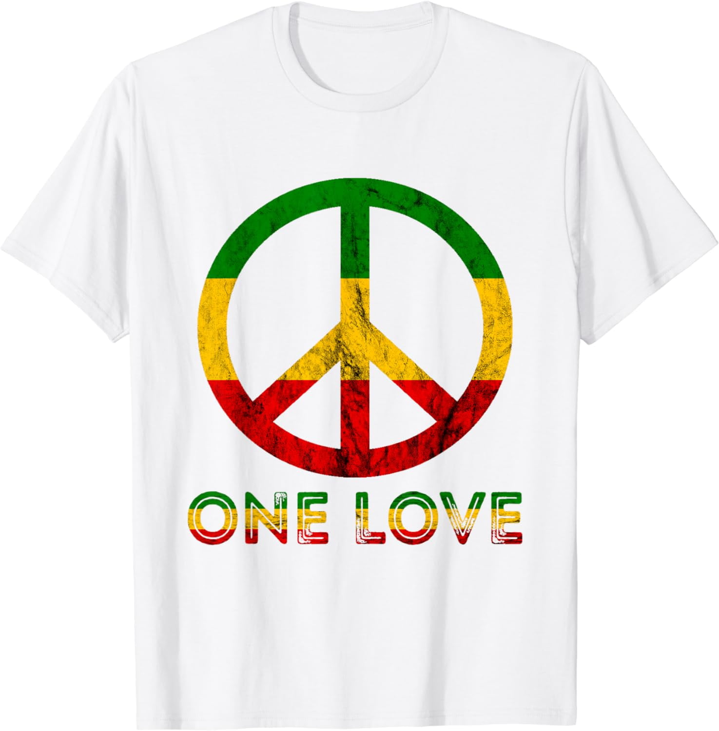 Reggae Peace Symbol Rasta Reggae Music Rastafari Hippie T-Shirt ...