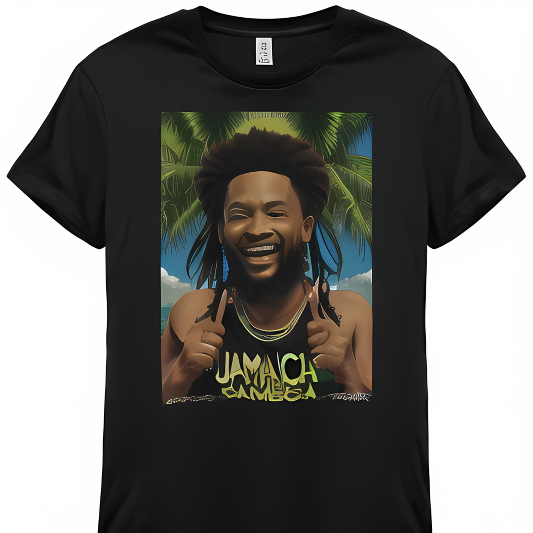 Reggae Rasta Boy t T-Shirt Design with Jamaica Theme High Detail Print ...