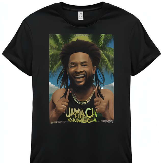 Reggae Rasta Boy t T-Shirt Design with Jamaica Theme High Detail Print ...
