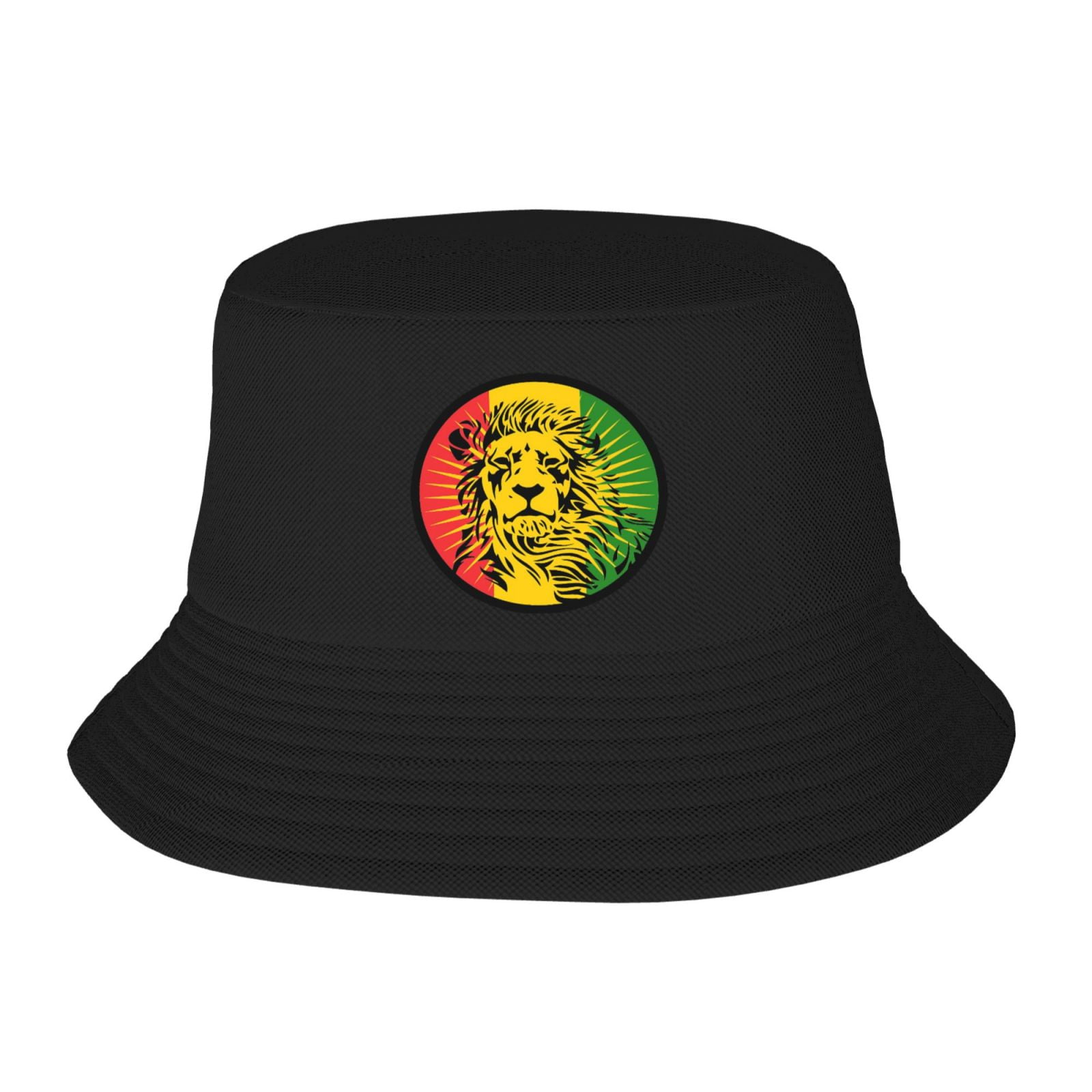 Reggae Rasta Flag Lion Fisherman Hat Summer Travel Bucket Beach Hat ...