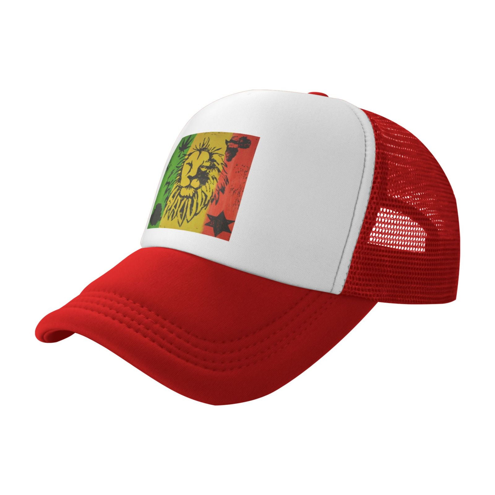 Reggae Rasta Flag Lion Trucker Hat Unisex Sports Baseball Cap Casual ...