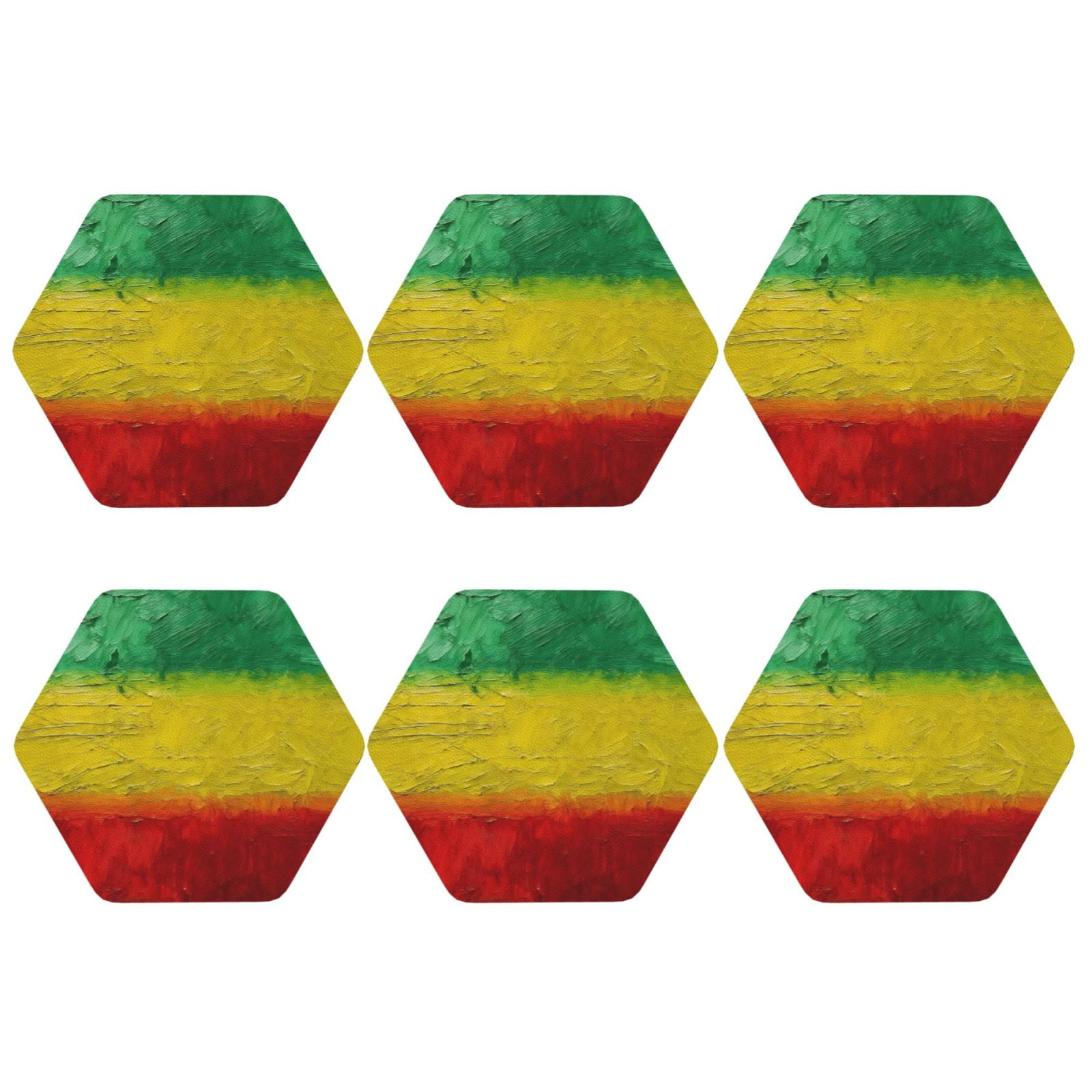 Reggae-Rastafarian-Flag Leather Coasters for Drinks Perfect for Living ...