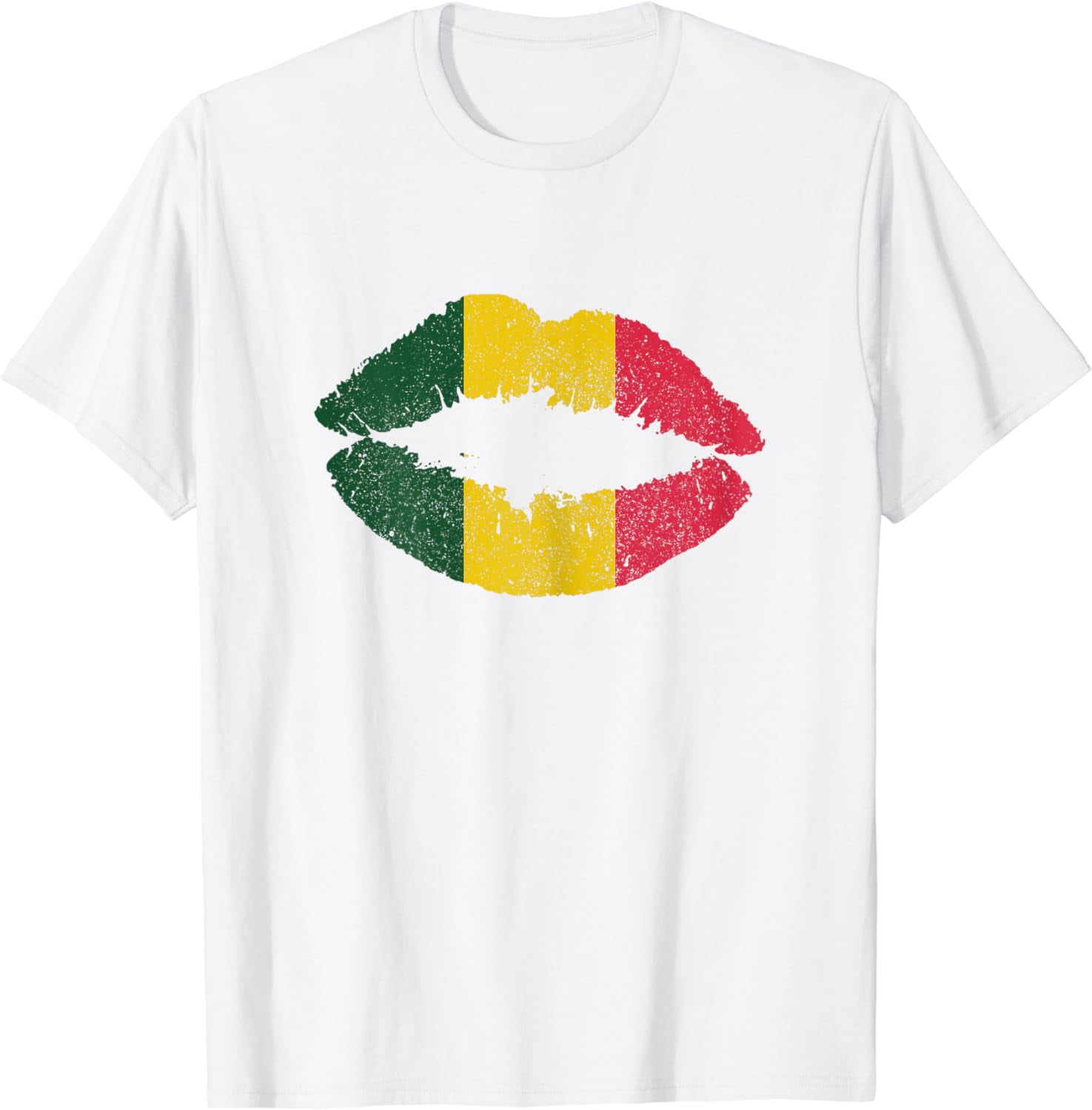 Reggae T-Shirt Kissing Lips Flag Rastafari Rasta Shirt Gift T-Shirt ...