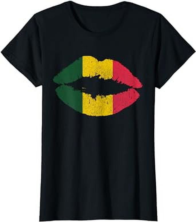 Reggae T-Shirt Kissing Lips Flag Rastafari Rasta Shirt Gift T-Shirt ...