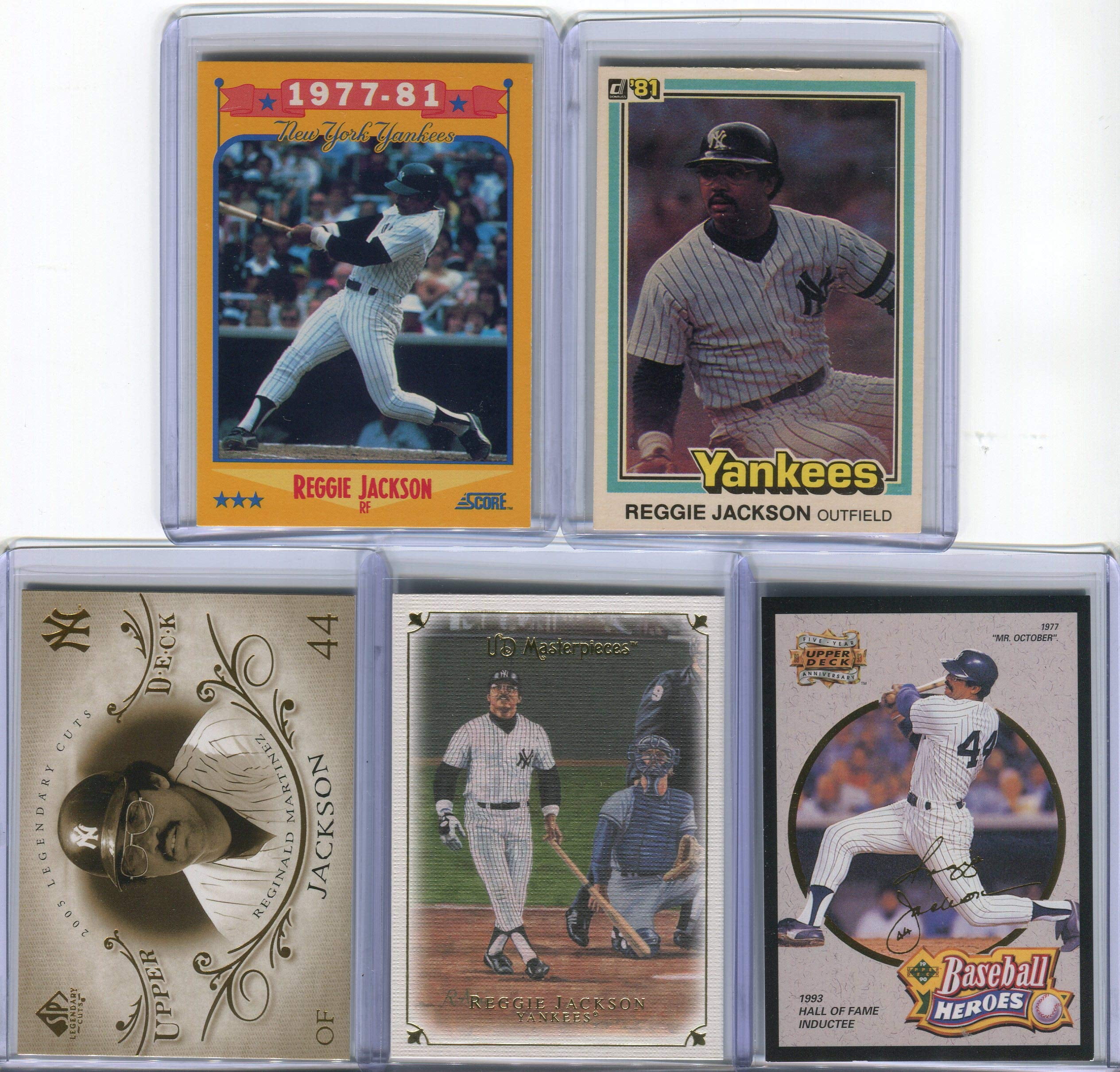 Reggie Jackson New York Yankees Assorted Baseball Cards 5 Card Lot ...