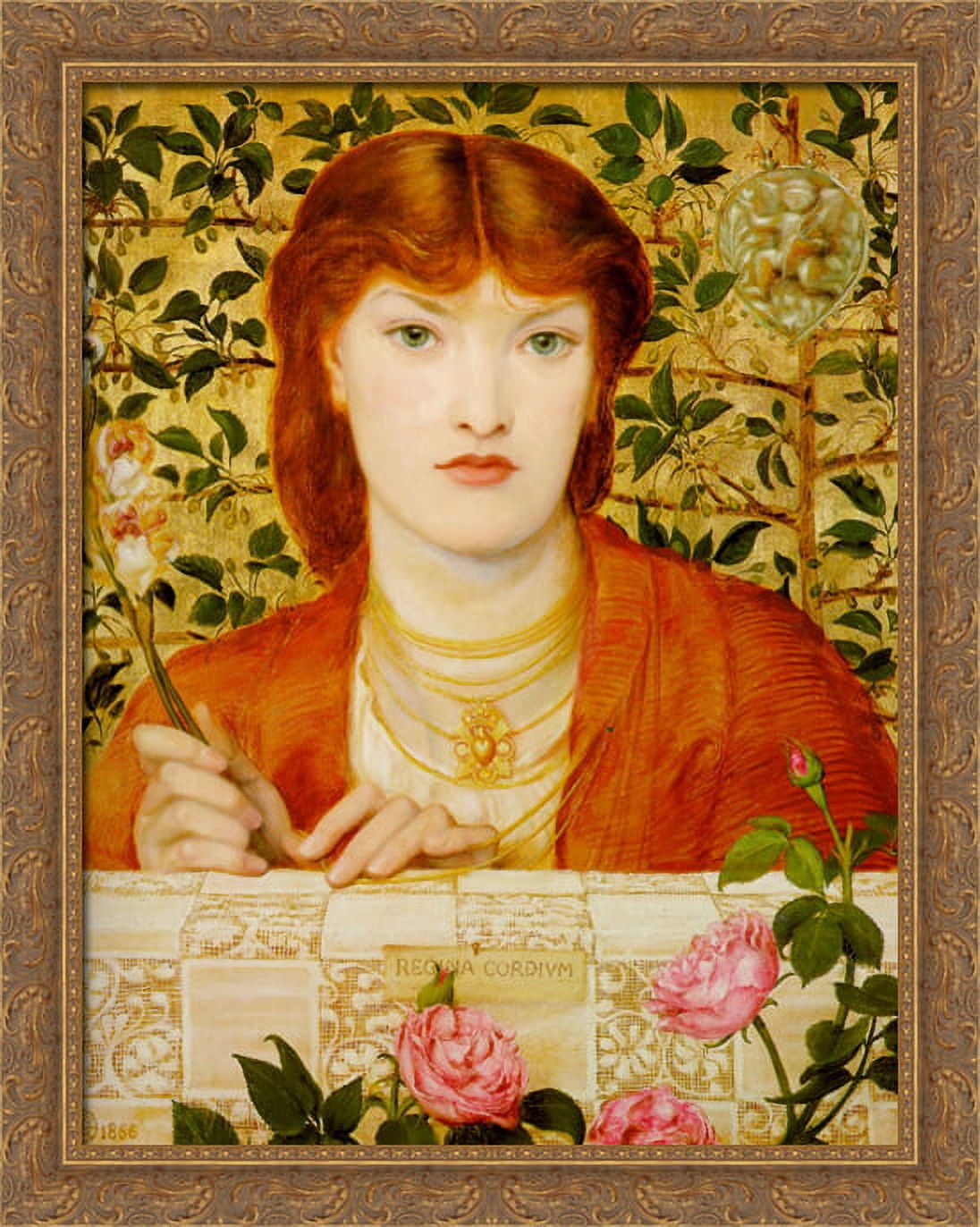 Regina Cordium 28x34 Large Gold Ornate Wood Framed Canvas Art by Dante ...