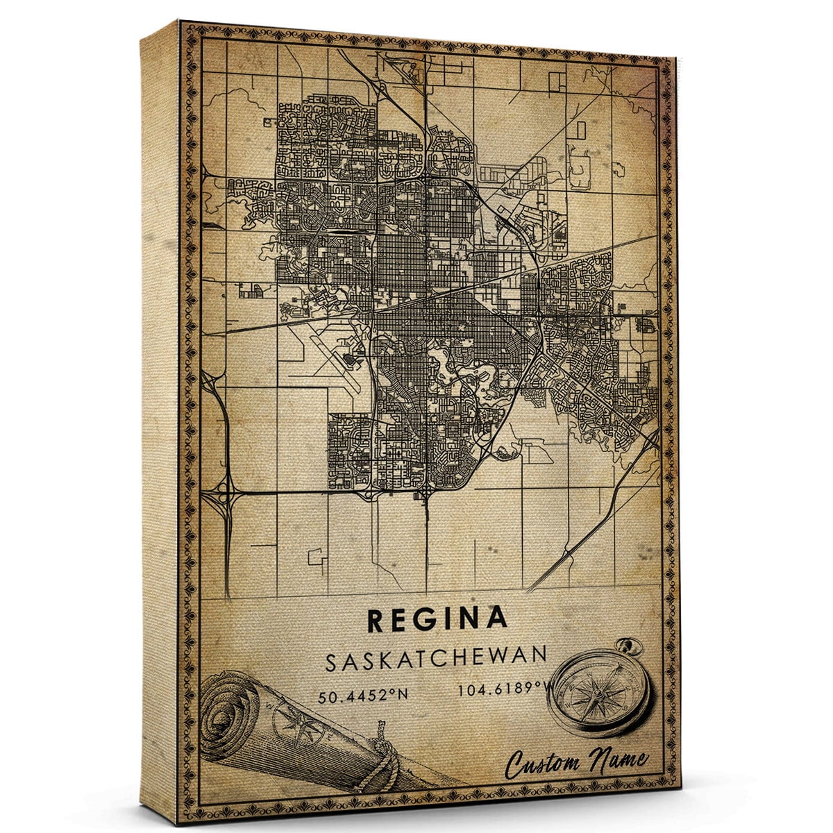 Regina Map Poster, Saskatchewan Map Art Poster, Canvas, Regina Map City ...