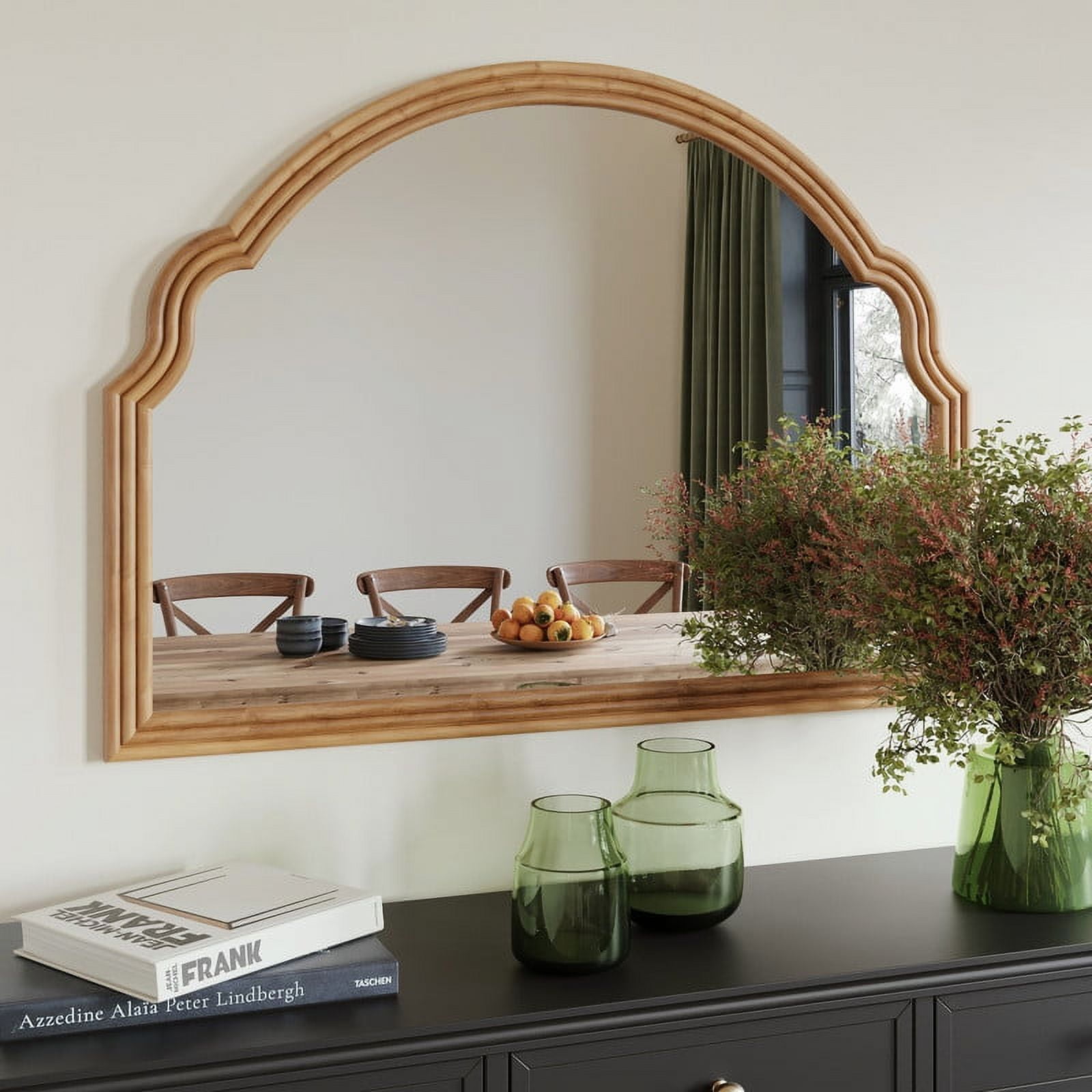 Regina Wide Arch Wood Wall Mirror - Rustic Elegance - Walmart.com