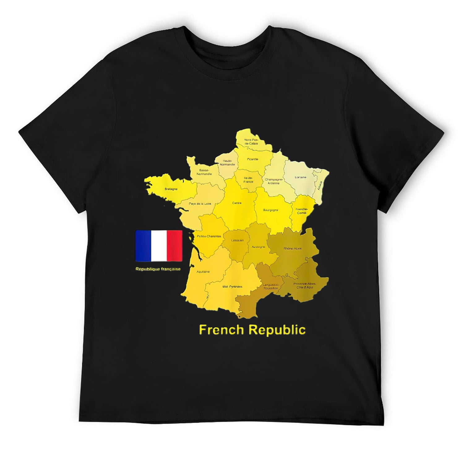 Region Map and Flag of France T-Shirt - Walmart.com