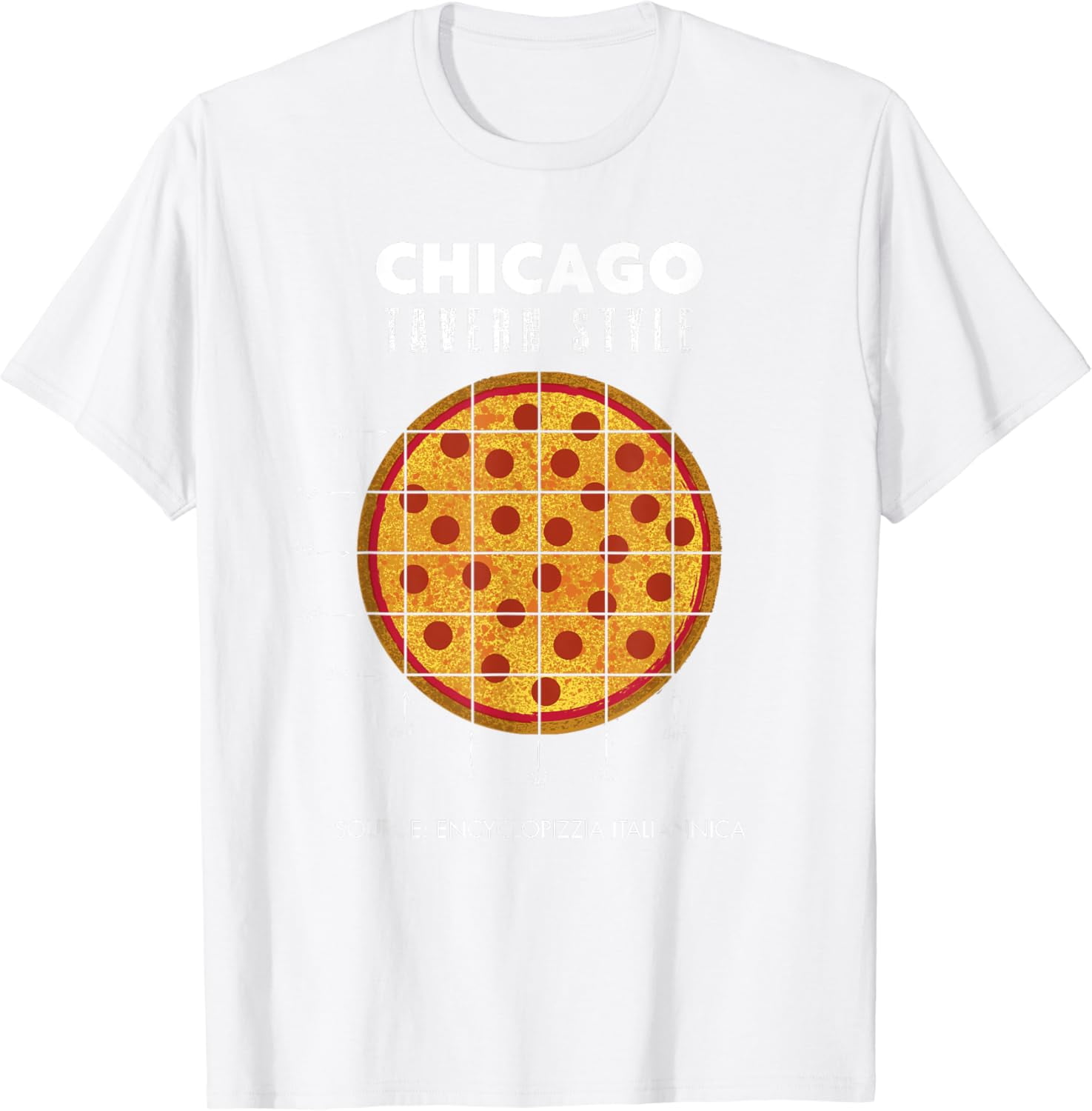 Regional Pizza Chicago Tavern Style Cut Slice Pepperoni T-Shirt ...