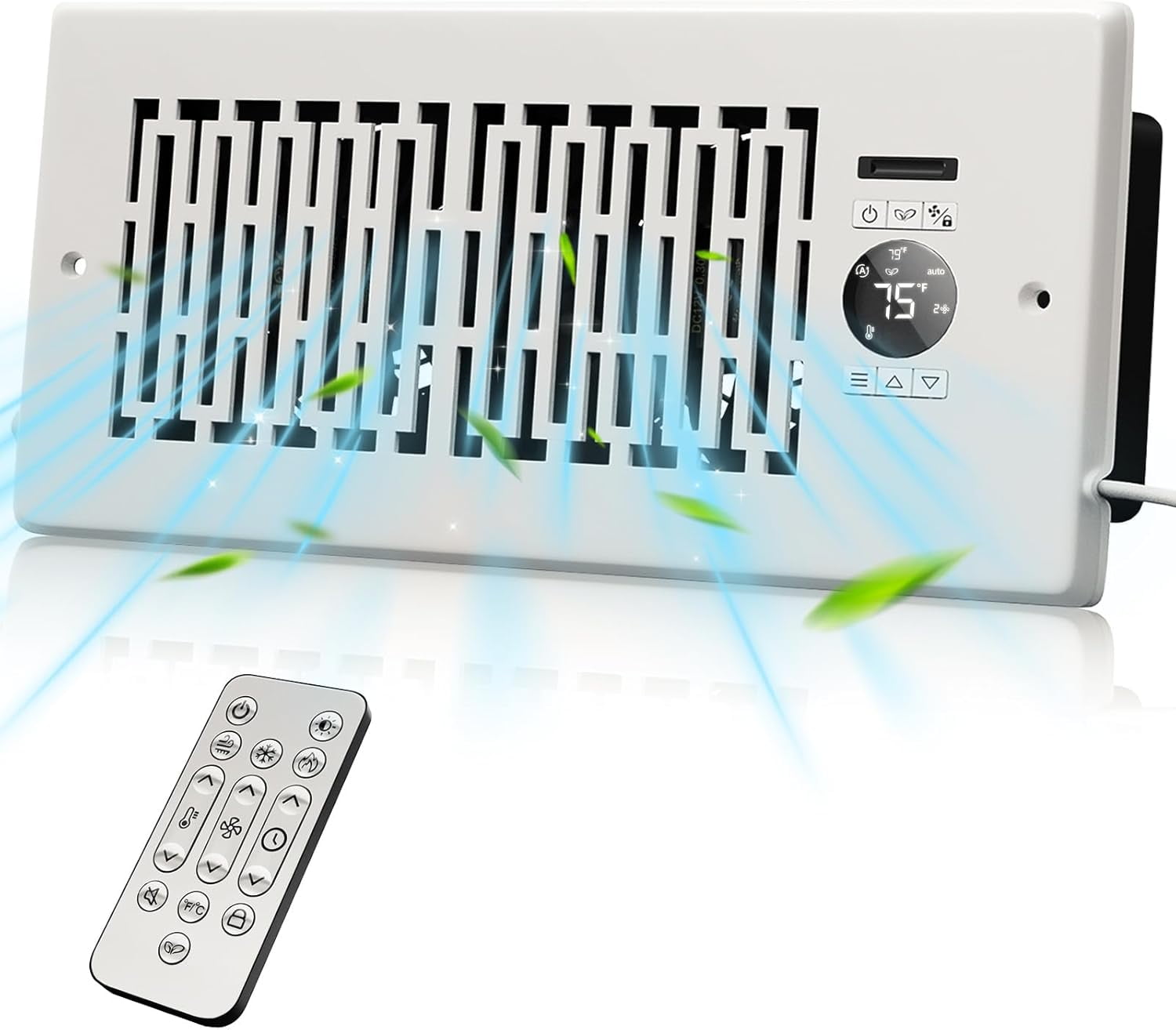 Register Booster Fan Fits 4” x 10” Register Holes, Smart Control ...