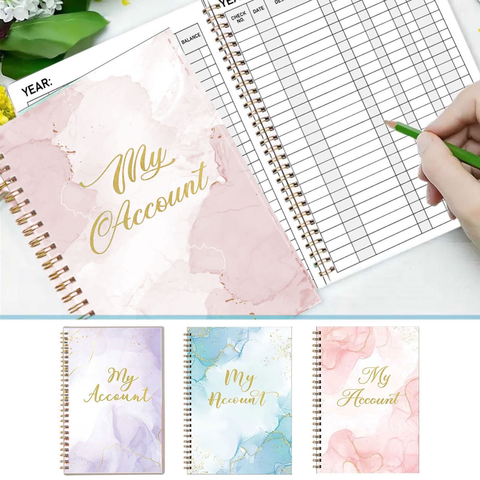 Register Check and Debit Card Register, Budget Planner & Monthly Bill ...