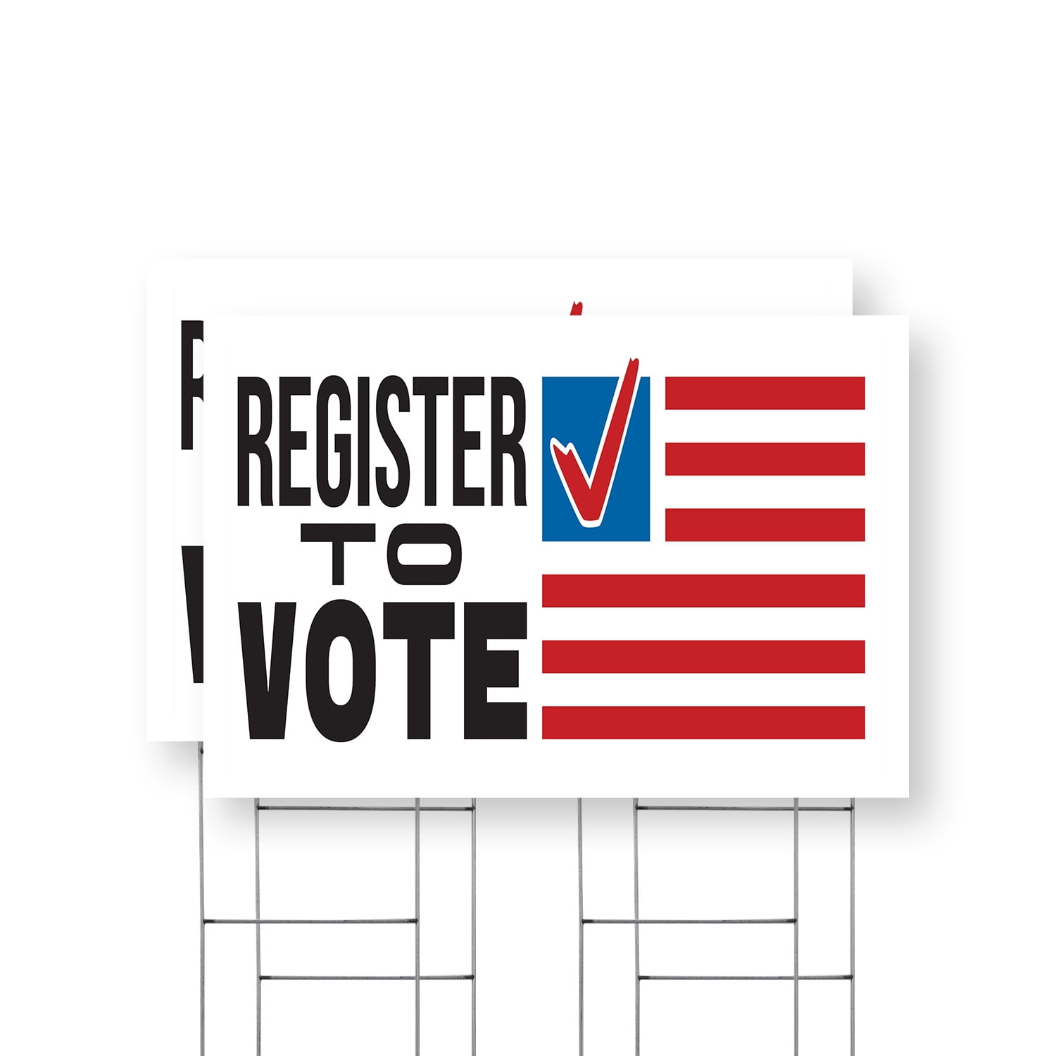Register to Vote Yard Sign 2 Pack of 24 Inch x 36 Inch Single Sided ...