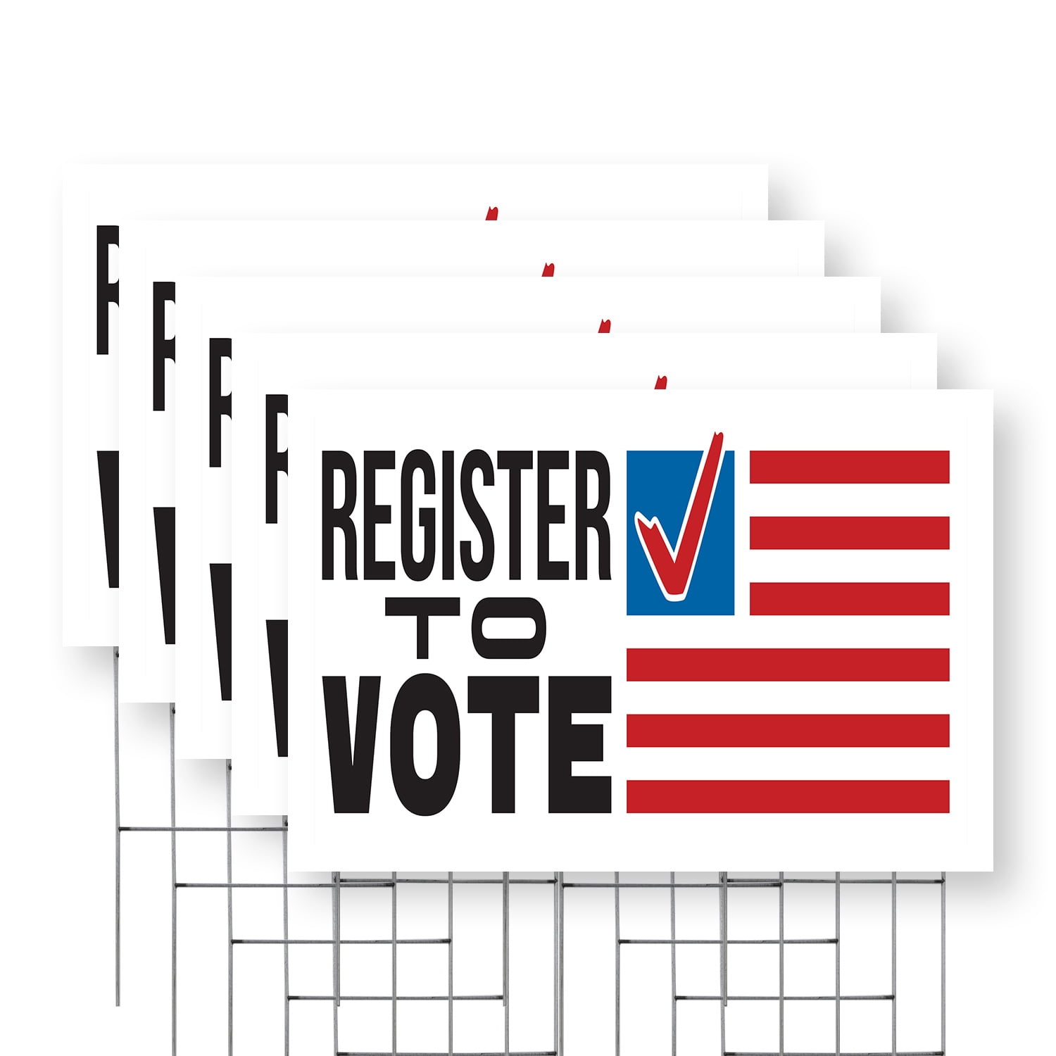 Register to Vote Yard Sign 5 Pack of 24 Inch x 36 Inch Double Sided ...