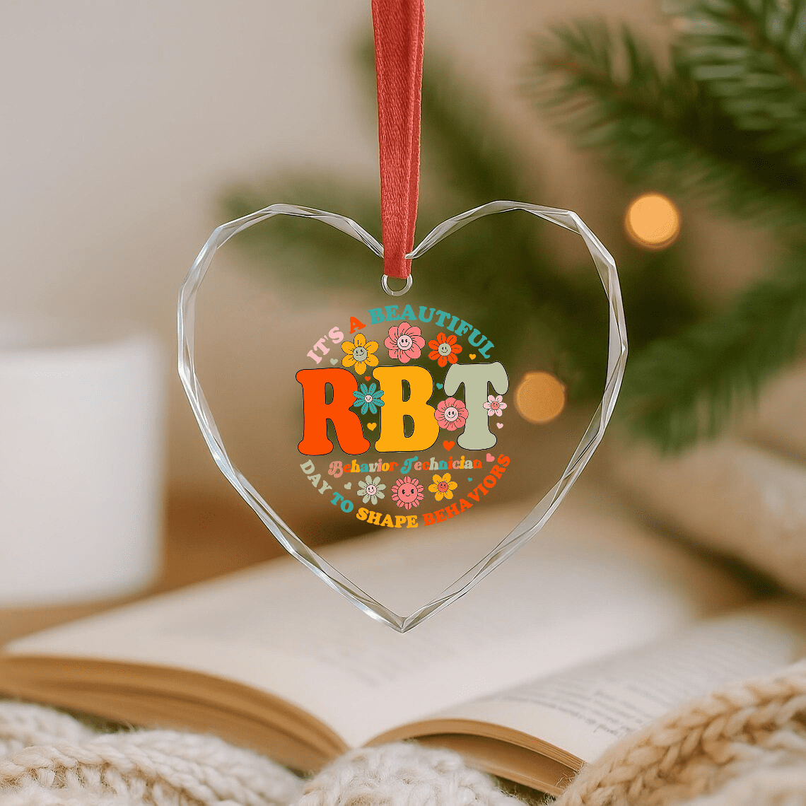 Registered Behavior Technician Vintage Rbt Behavior Flower Ornament ...