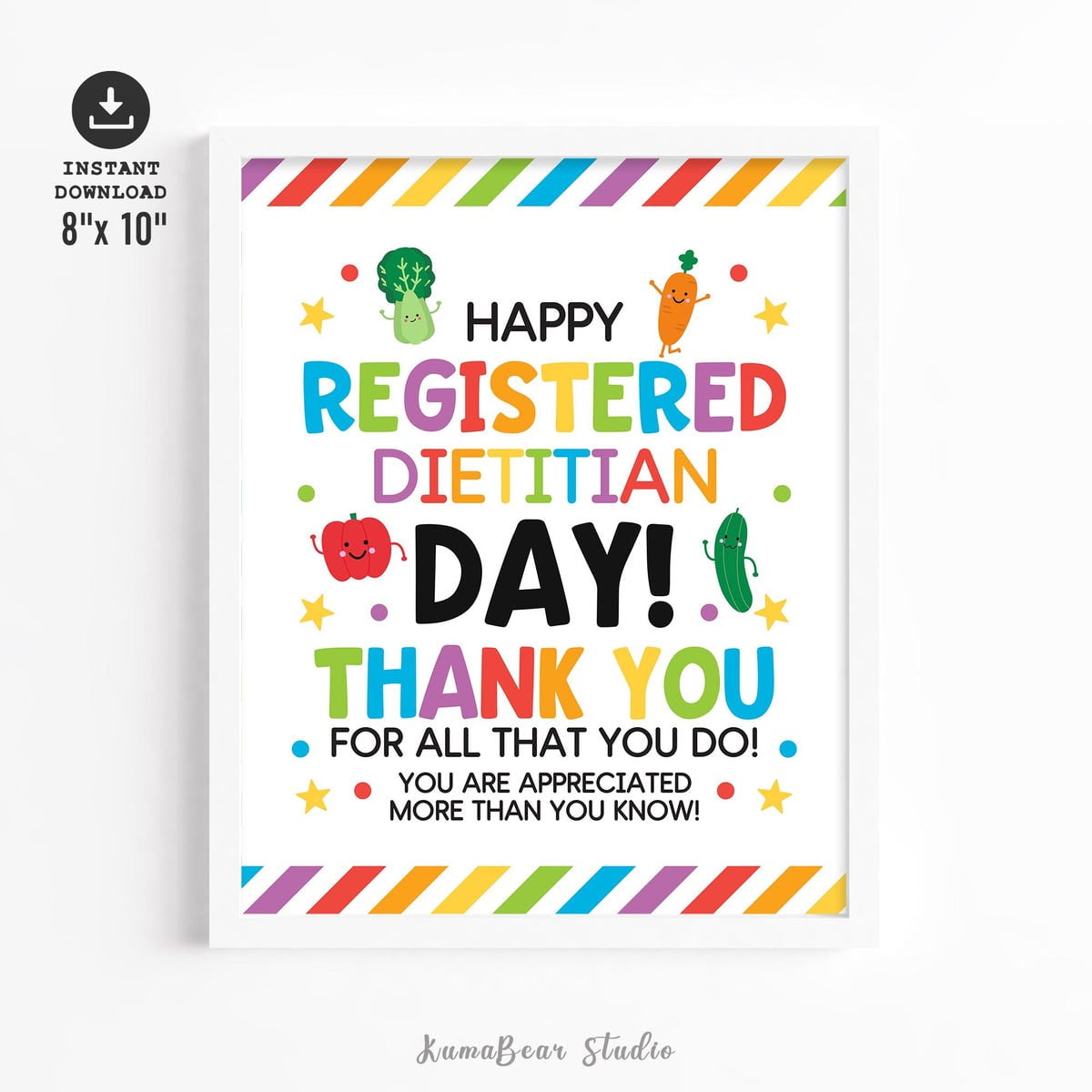 Registered Dietitian Nutritionist Day Sign Printable, RDN Day Poster ...