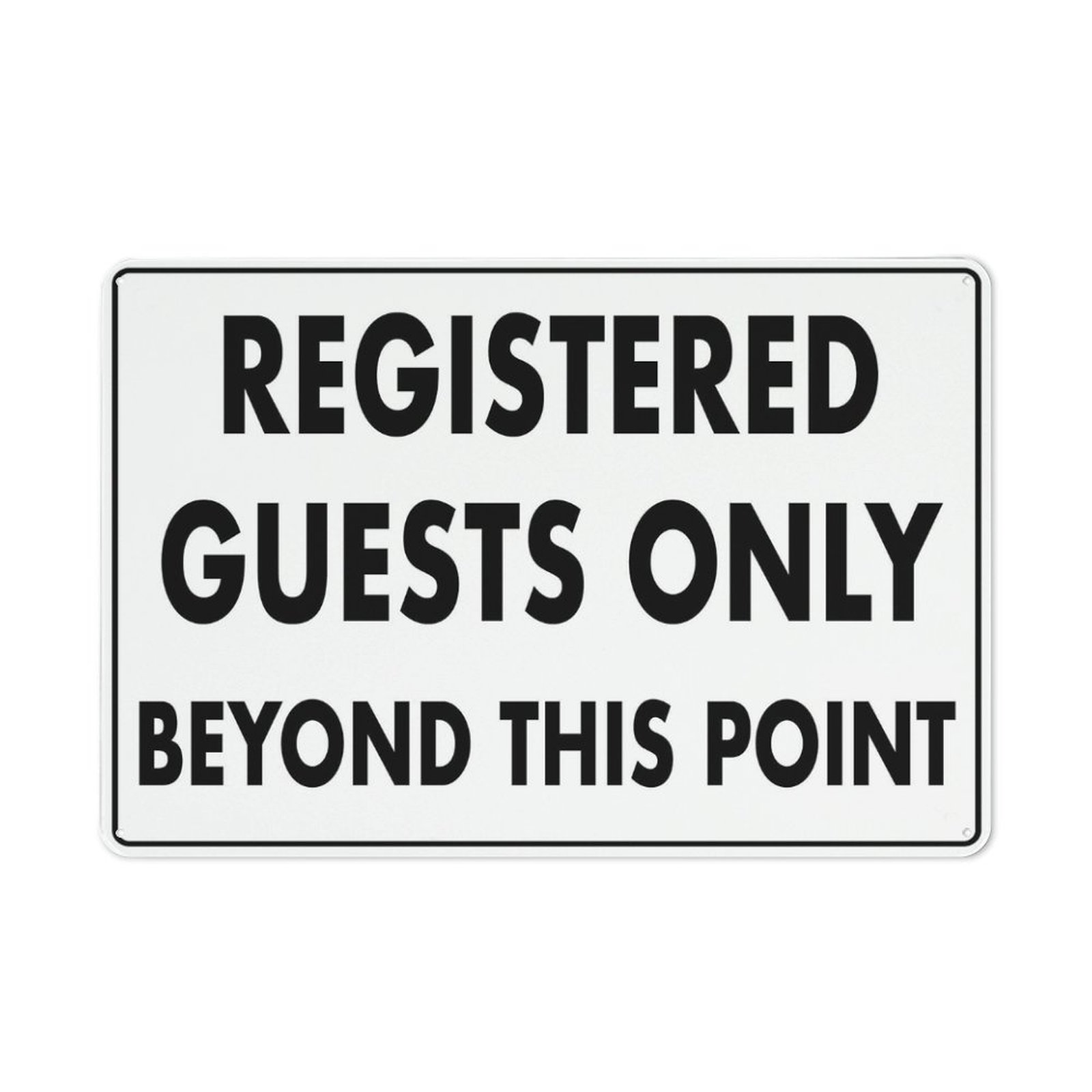 Registered Guests Only Beyond This Point Sign Warning Sticker-Security ...