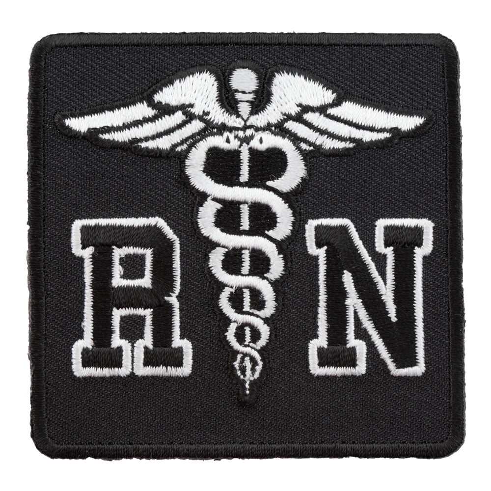 Registered Nurse Caduceus Black & White Patch, Medical Patches ...