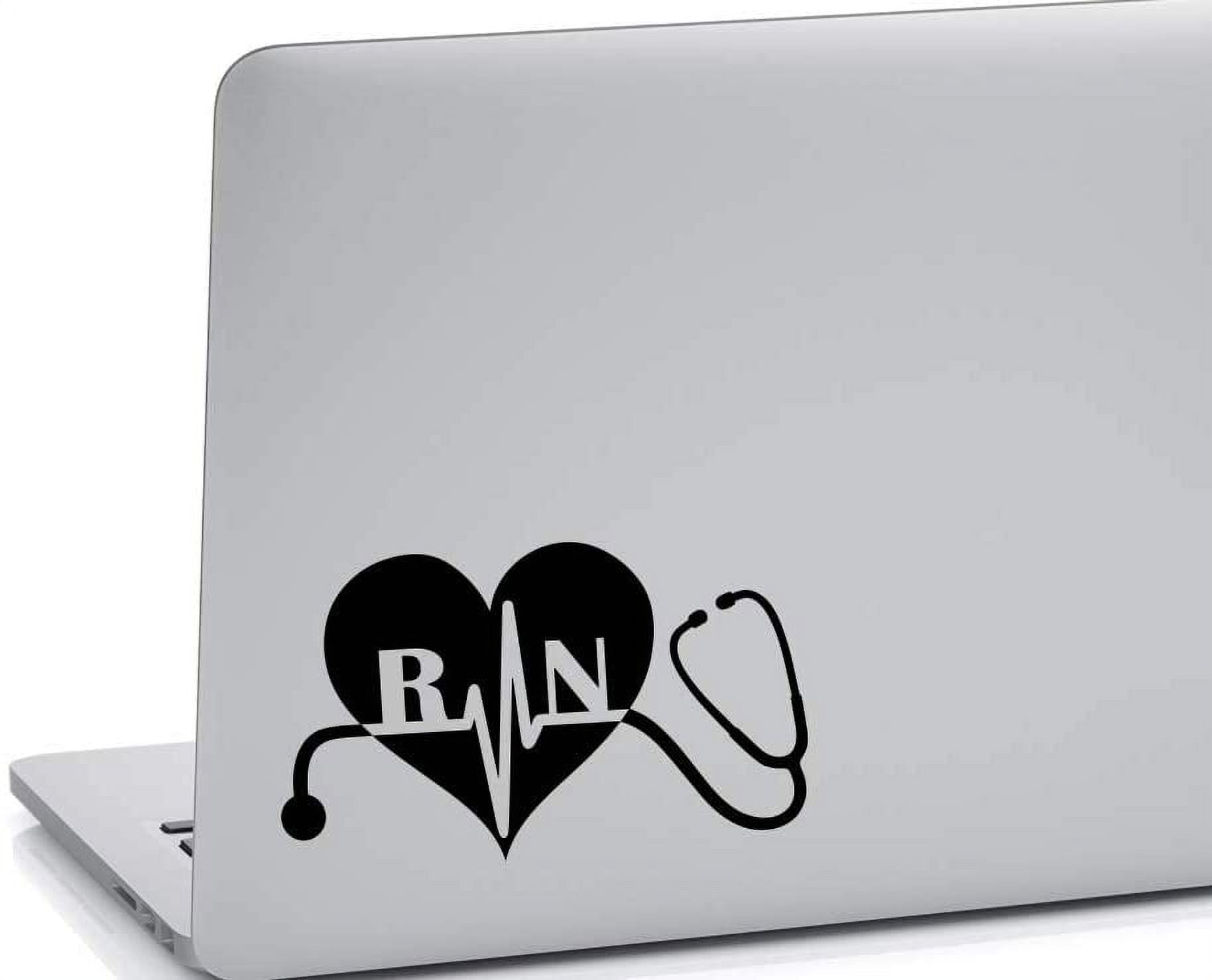 Registered Nurse Heart Laptop MATTE BLACK Decal 6 x 3.5 (2 per Order ...