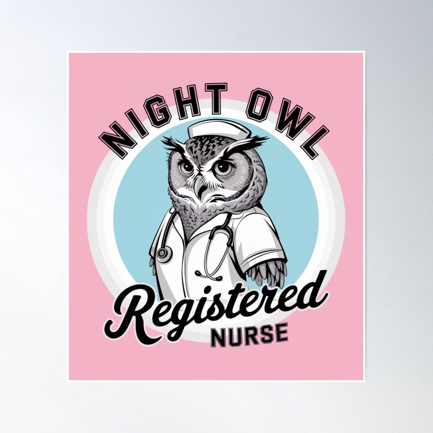 Registered Nurse Night Owl Poster Wall Art, Modern Wall Decor, 8x12 ...