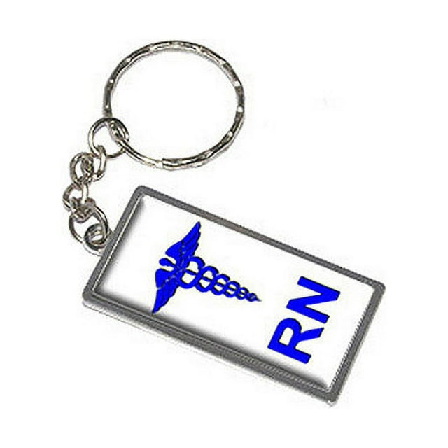 Registered Nurse Rn Caduceus Medical Symbol Keychain Key Chain Ring ...