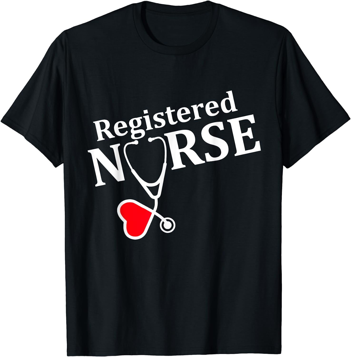 Registered Nurse with stethoscope heartbeat graphic design T-Shirt ...