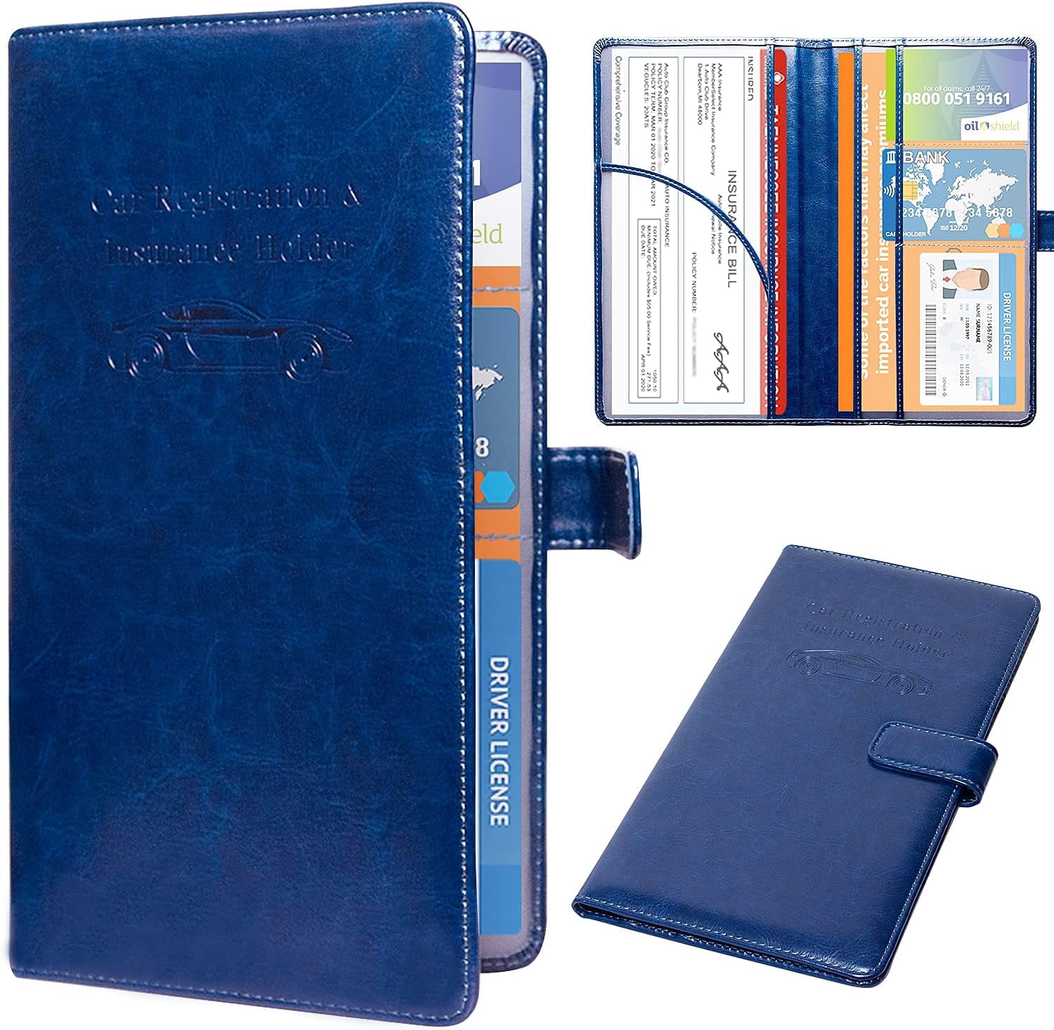 Registration and Holder, Leather Card Document Glove Box Organizer ...