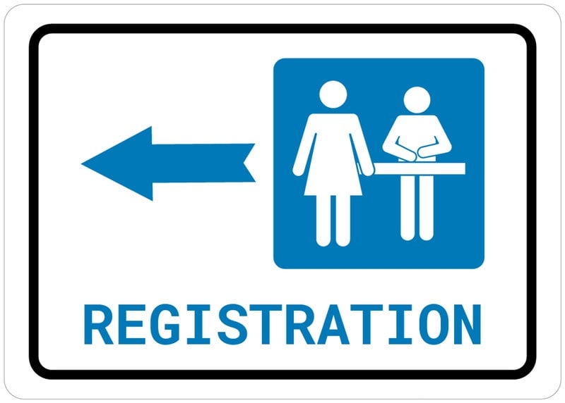 Registration Left Arrow Sign Safety Restriction Alert Attention Caution ...