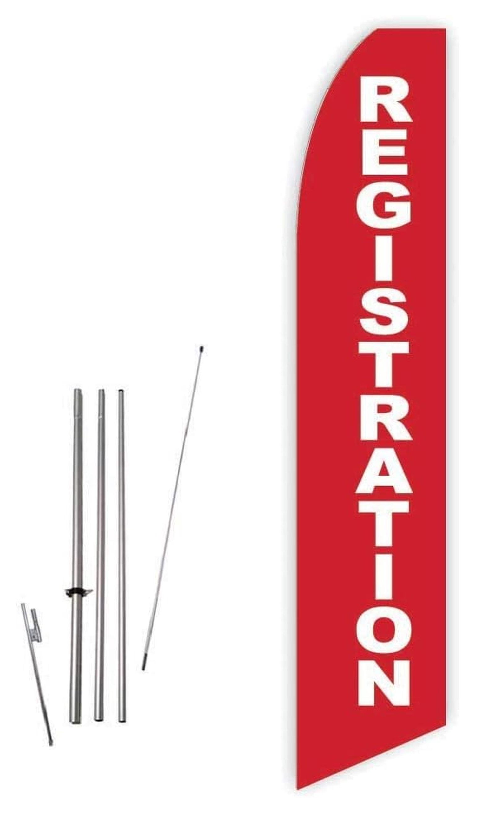 Registration (Red) Super Novo Flag - Complete with 15ft Pole Set and ...