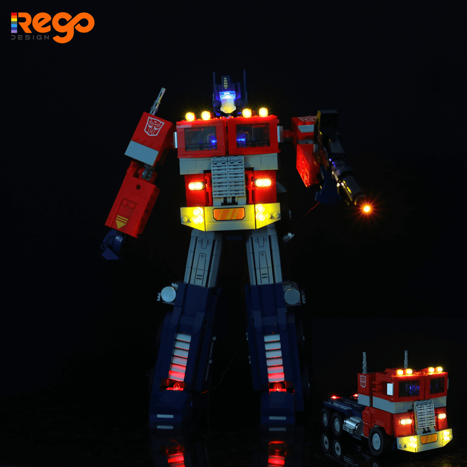 REGO DESIGN LED Lighting for Optimus Prime Interlocking Block Building ...