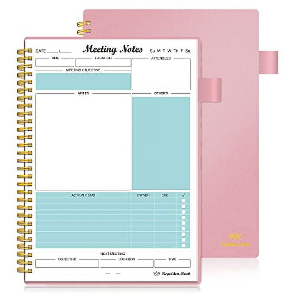 Regolden-Book Meeting Notebook for Work with Action Items, Project ...