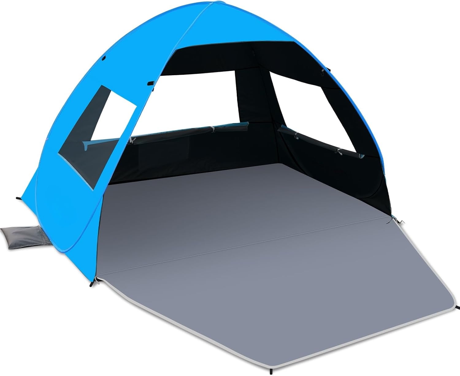 Regular 3-4 person simple pop-up beach tent, UPF 50+UV resistant beach ...