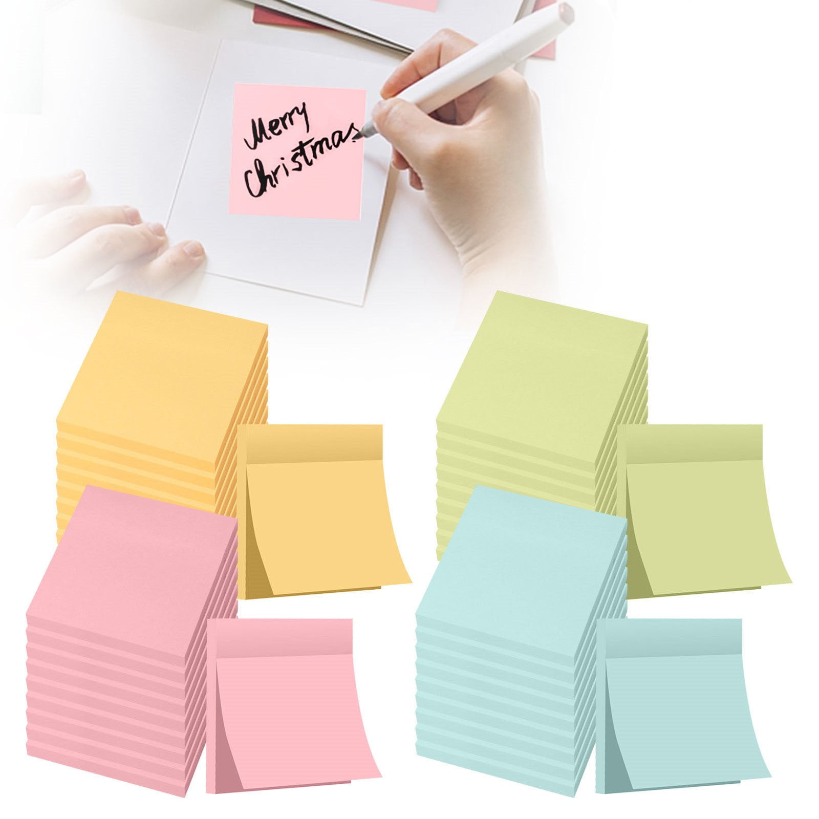 Regular Colored Sticky Note Yellow 100 Assorted and Sticky Sheets ...