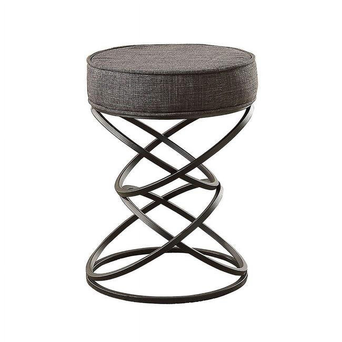 Benzara Regular Height Metal Accent Stool With Interconnecting Circles ...