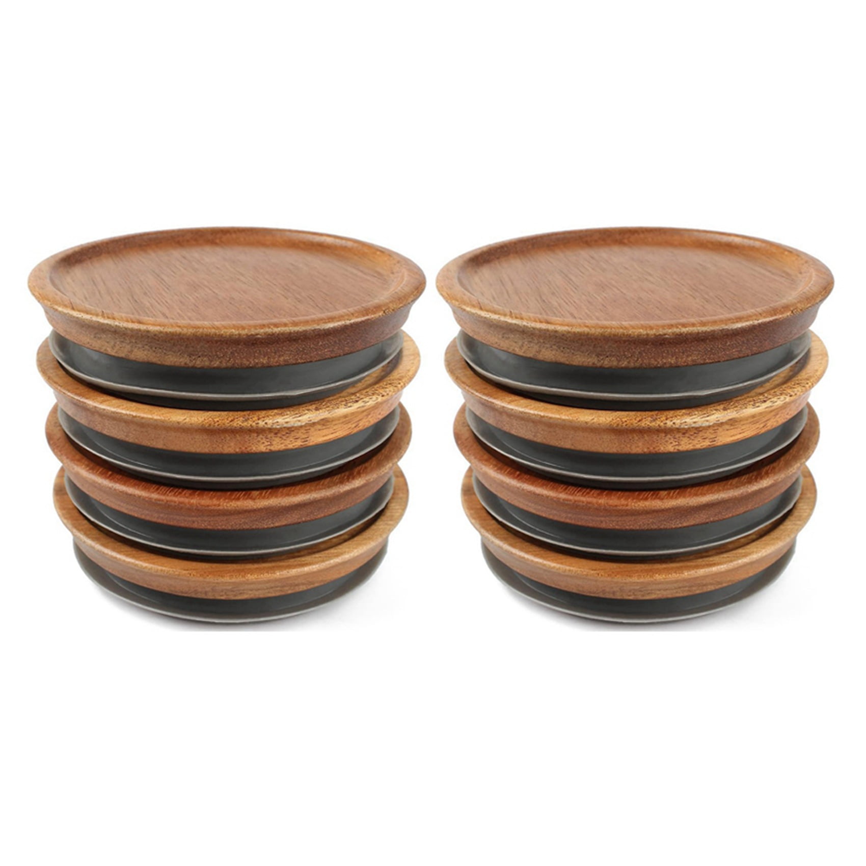 Regular Mouth Jar Lids,Wooden Tops,Canning Lids with Airtight Silicone ...