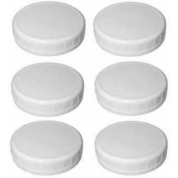 Regular Mouth Mason Jar Plastic Storage Caps 6 Pieces, White$$Home ...