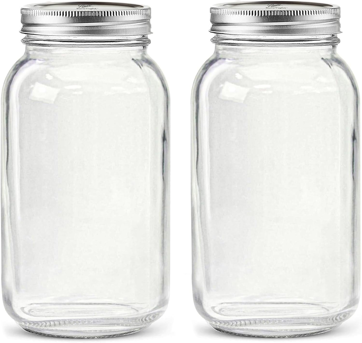 M.E.M Regular Mouth Mason Jars 32 oz, Airtight Lids and Bands, Freezer Safe - (2 Pack) - Walmart.com