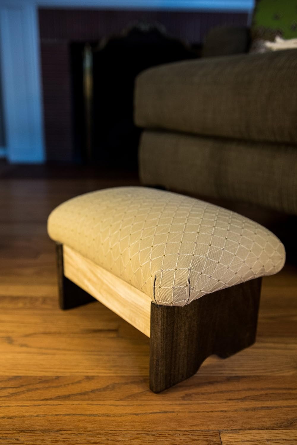 Regular Padded Foot Stool - Various Fabrics and Stains (Made in The USA ...