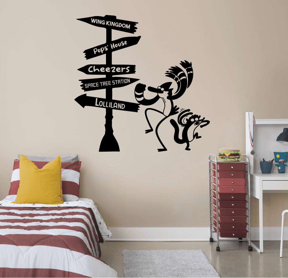 Regular Show Cheezers Pathway Signage Sign Cartoon Wall Sticker Art ...
