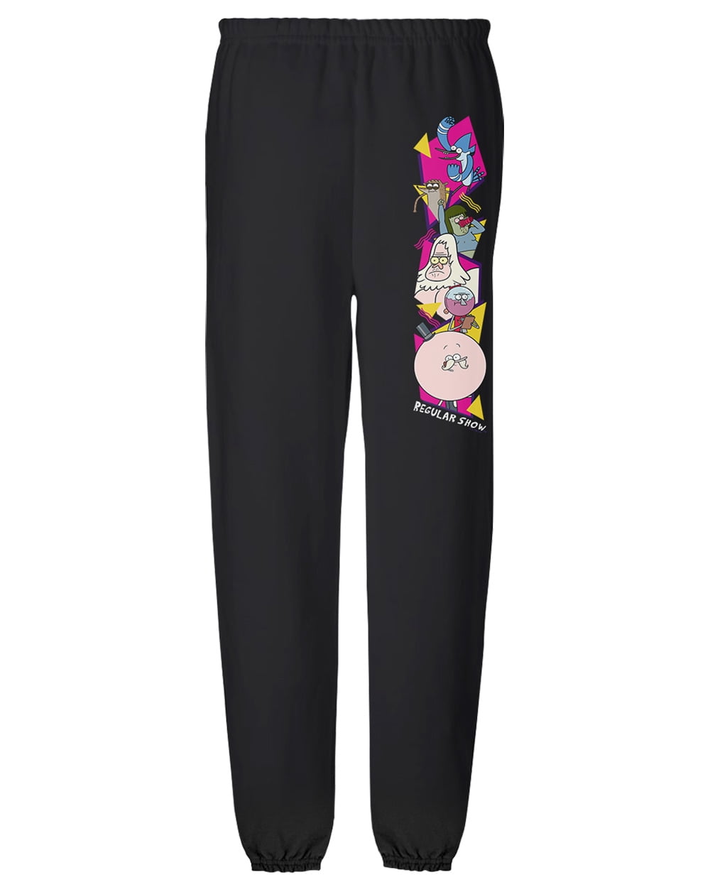 Regular Show Mordecai Rigby Shapes Mens Jogger Sweatpants, Black ...