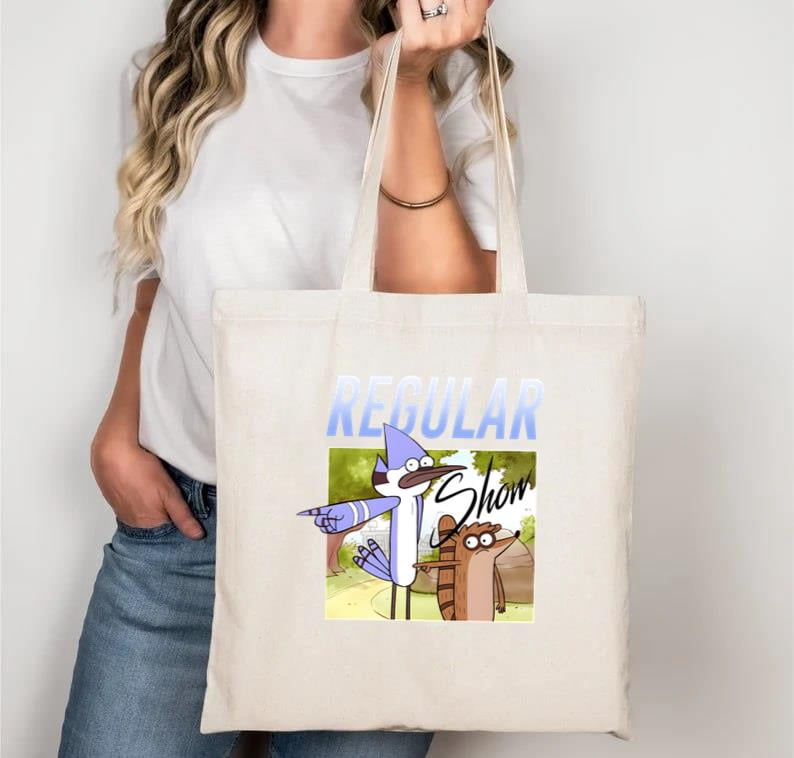 Regular Show Tote Bag Mordecai and Rigby Cartoon Network Fan Graphic ...