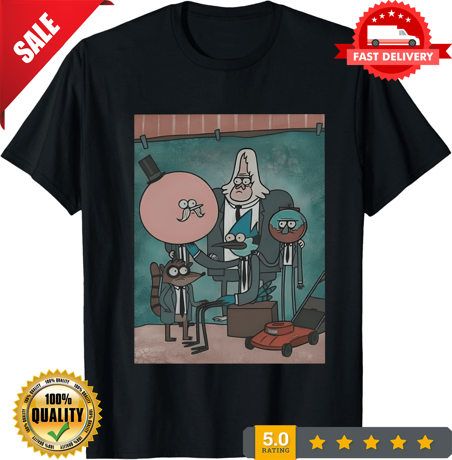 Regular Show Tshirt - Cartoon Tees - Mordecai and Rigby Shirt - Cartoon ...