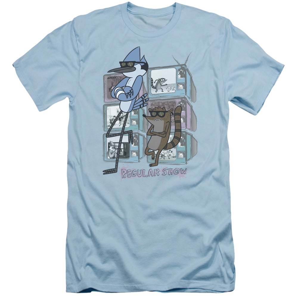 Regular Show TV Too Cool S/S Adult 30/1 T-Shirt Light Blue - Walmart.com